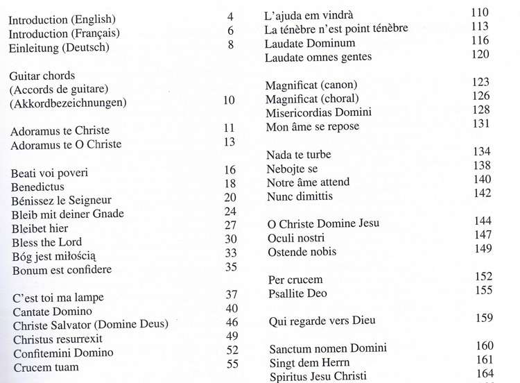 Chants from Taizé - Instrumental parts | Made by Taizé